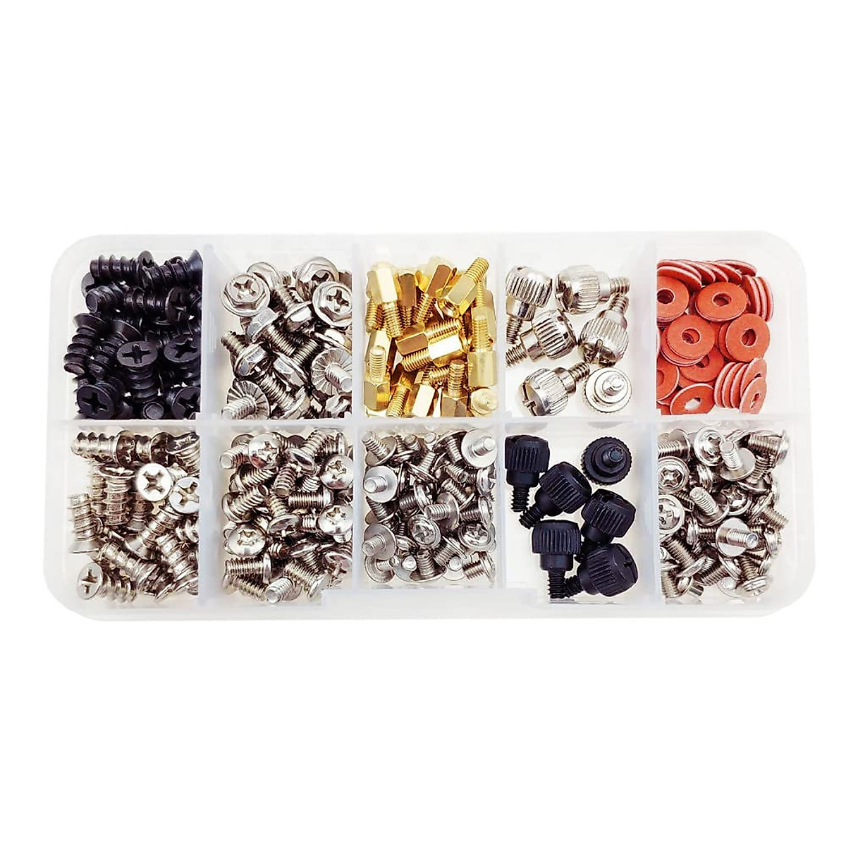 MOOKEENONE 300 Pcs Computer Metal Screws Standoffs Kit for Hard Drive Computer Case Power