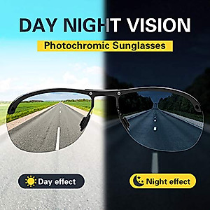 YIMI Polarized Photochromic Driving z87 Sunglasses For Men Women Day and Night safety glasses (photochromic/Black)