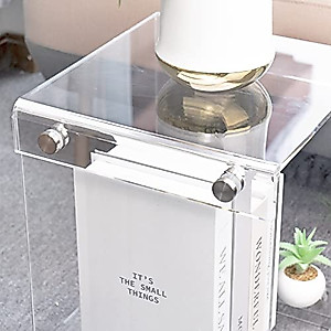 Sumerflos Acrylic Small Frame Side Table/End Table/Easy Assembly, Nightstand for Living Room Bedroom Home Decor- Clear