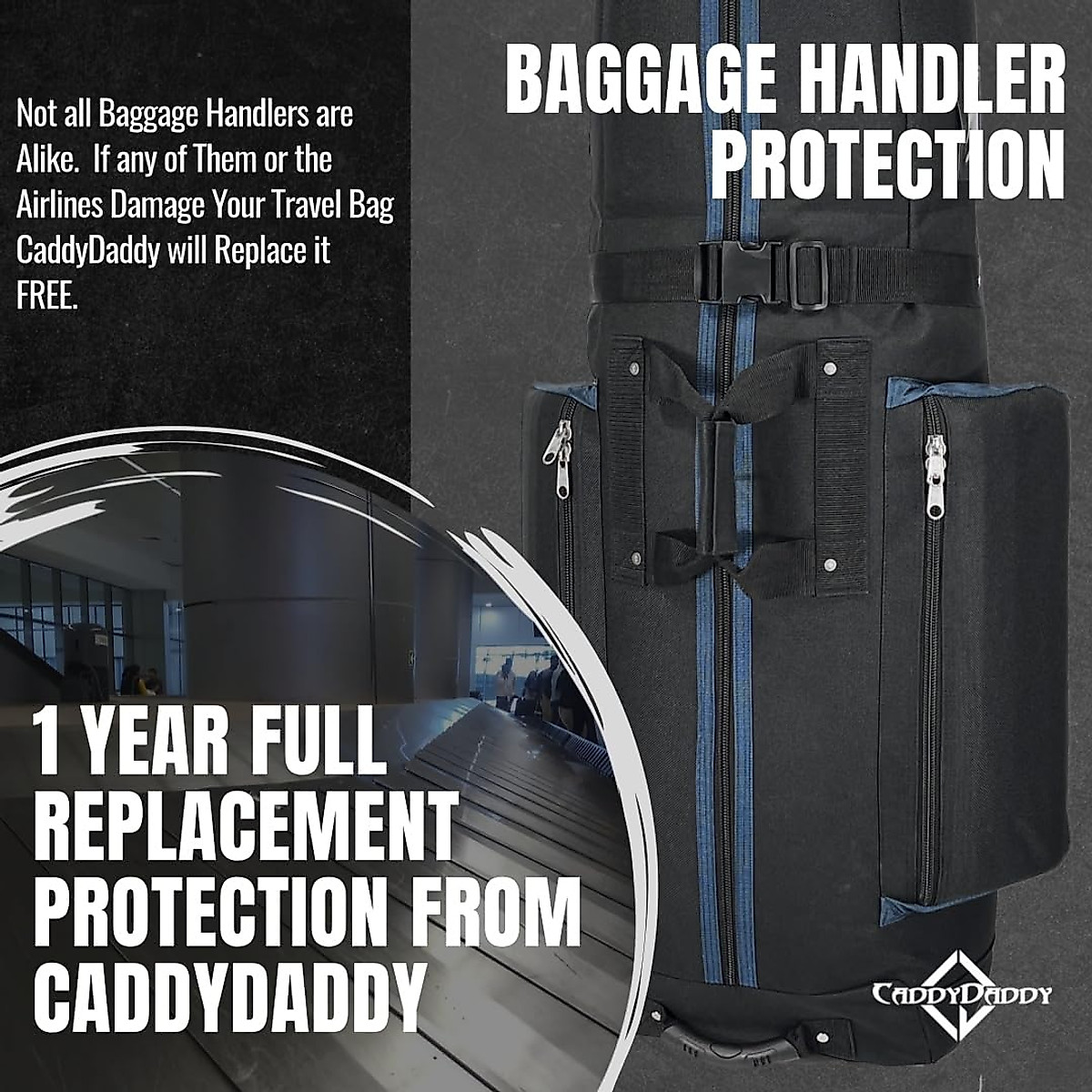 CaddyDaddy Golf Constrictor 2 Travel Cover (Black/Navy)