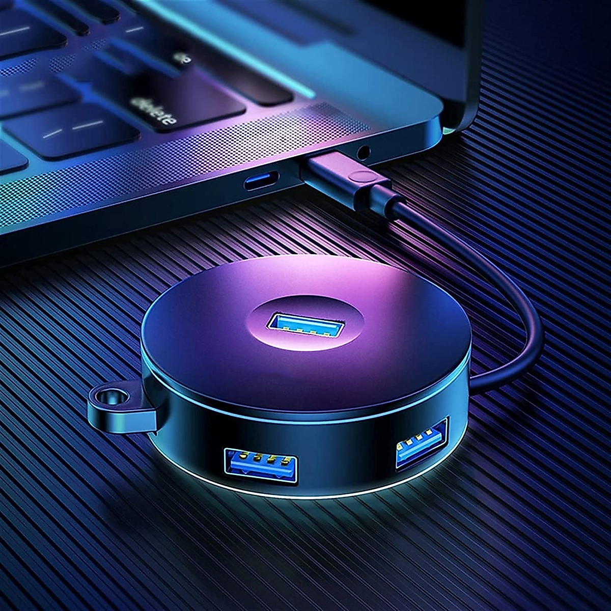 USB 3.0 4-Port USB Hub 5gbps Adapter USB Type C Hub Computer Pc for MacBook Huawei Type C USB 3.0 Hub (Type C,Black) (Type C,Black)