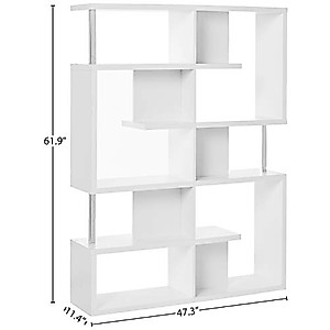 Coaster 5-Tier Bookcase White and Chrome
