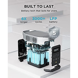 EF ECOFLOW Portable Power Station DELTA 2, 1024Wh LiFePO4 (LFP) Battery, Fast Charging, Solar Generator(Solar Panel Optional) for Home Backup Power, Camping & RVs