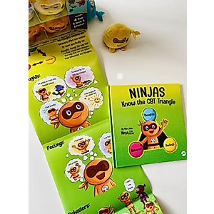 Ninja Life Hacks Flippable Toy CBT Book Box Gift Set (Angry Ninja + Positive Ninja, Nervous + Calm Ninja, Anxious + Brave Ninja, Thinking + Impulsive Ninja)
