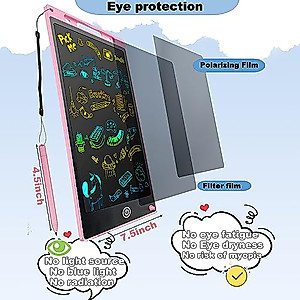 LCD Writing Tablet 2 Packs Toddler Toys, 12 Inch Doodle Board Drawing Pad Gifts for Kids Games, Erasable Colorful Drawing Board Toy Christmas Birthday Gift for 2 3 4 5 6 7 Years Old, Pink Black