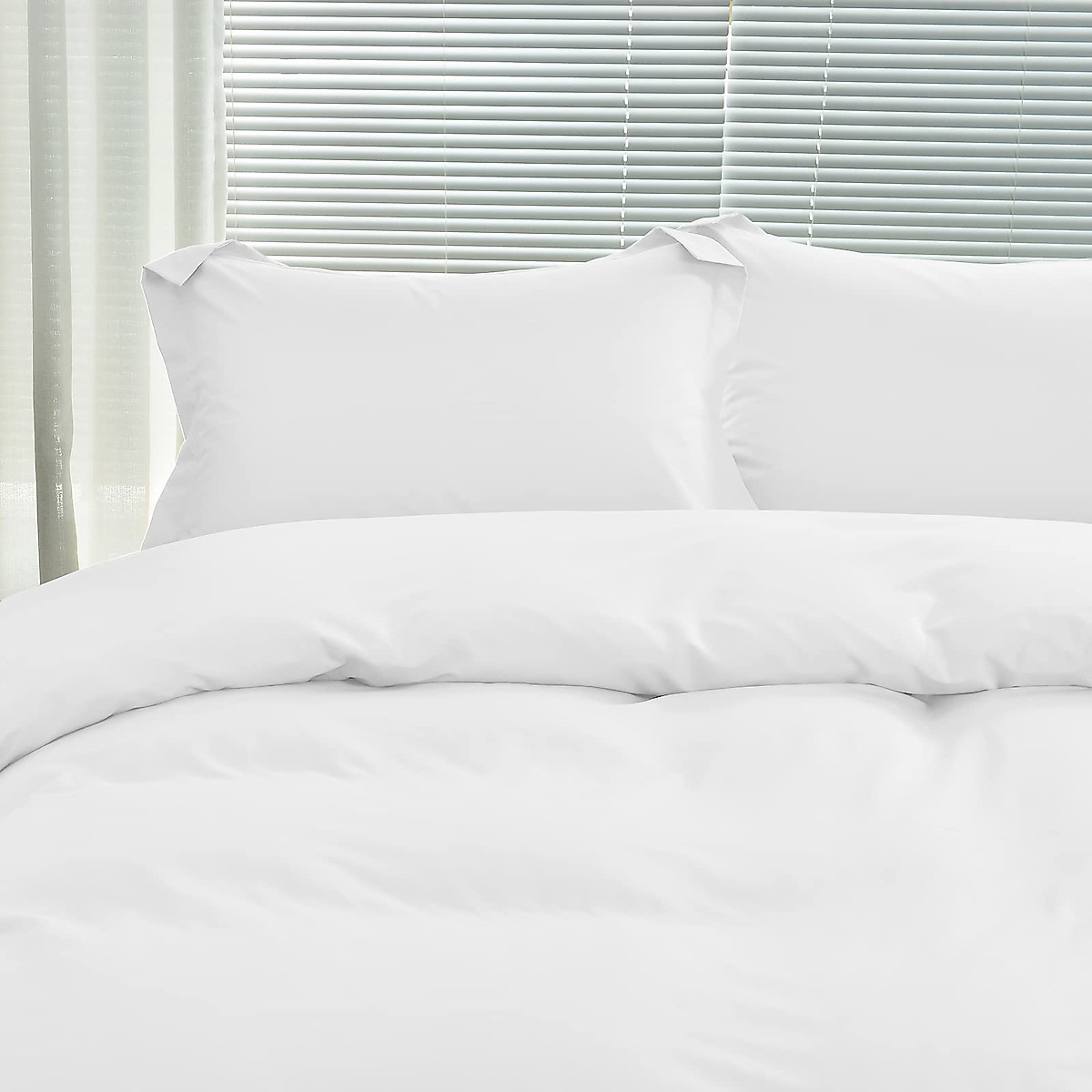 SISBROTH Washed Cotton Duvet Cover Queen Size - Bedding Set Comforter Cover for Winter All Season, Soft and Breathable Bedding Set with Zipper Closure & Corner Ties