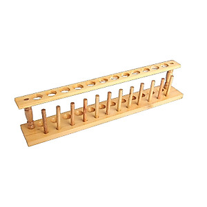 ONWRACE HASEAN Storage Wooden Burette Test Tube Holder Support with Stand Sticks Rack Shelf, 6/8/10/12 Holes Laboratory Instrument Test Tube Support Rack Stand Shelf- 12