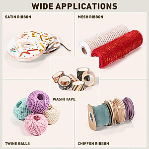 PUNLUXU Ribbon Storage Rack Spool Holder Organizer Sewing Craft Wreath Mesh Crochet Thread Tulle Roll Washi Tape Craft Florist Wrapping