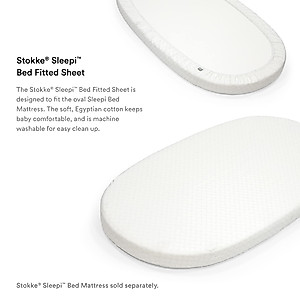 Stokke Sleepi Fitted Sheet, Fans Grey - Soft Sheets for Sweet Dreams - Made for Stokke Sleepi Crib/Bed - 100% Fine Cotton Percale - Washable