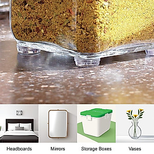 Pack of 50 Cabinet Door Bumpers - 1/2” Diameter Clear Adhesive Pads for Drawers, Glass Tops, Cutting Boards, Picture Frames, Small Furniture