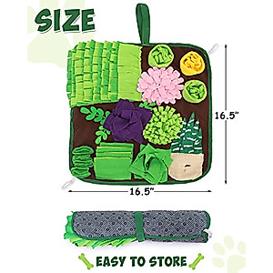 CiyvoLyeen Succulent Snuffle Mat for Dogs Small Pets Treat Toy, Dog Enrichment Toys, Dog Puzzle, Slow Eating Mat, Foraging Mat for Rabbit Cat Pig, Stress Relief Puppy Gift, for Pet