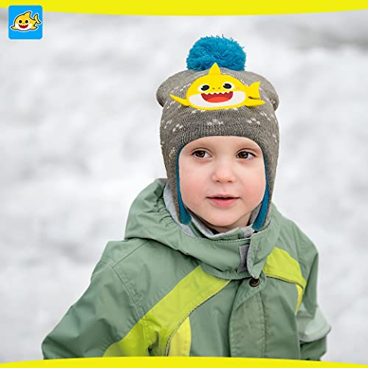 Nickelodeon Baby Shark Warm Winter Hat and Mitten Set, Grey Winter Designed - Age 2-4 Toddler