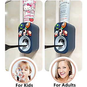 Automatic Toothpaste Dispenser Wall Mounted for Bathroom,Toothpaste Squeezer for Kids & Family Shower by Mr. Thumbs (1pc,Astronaut)