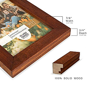 Renditions Gallery 3.5x5 inch Picture Frame Set of 2 High-end Modern Style, Made of Solid Wood and High Definition Glass Ready for Wall and Tabletop Photo Display, Walnut Frame