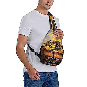 ROSIHODE Christian Jesus Cross Sling Bag, Fashion Crossbody Backpack Shoulder Bag Chest Bag for Men Women Hiking Travel