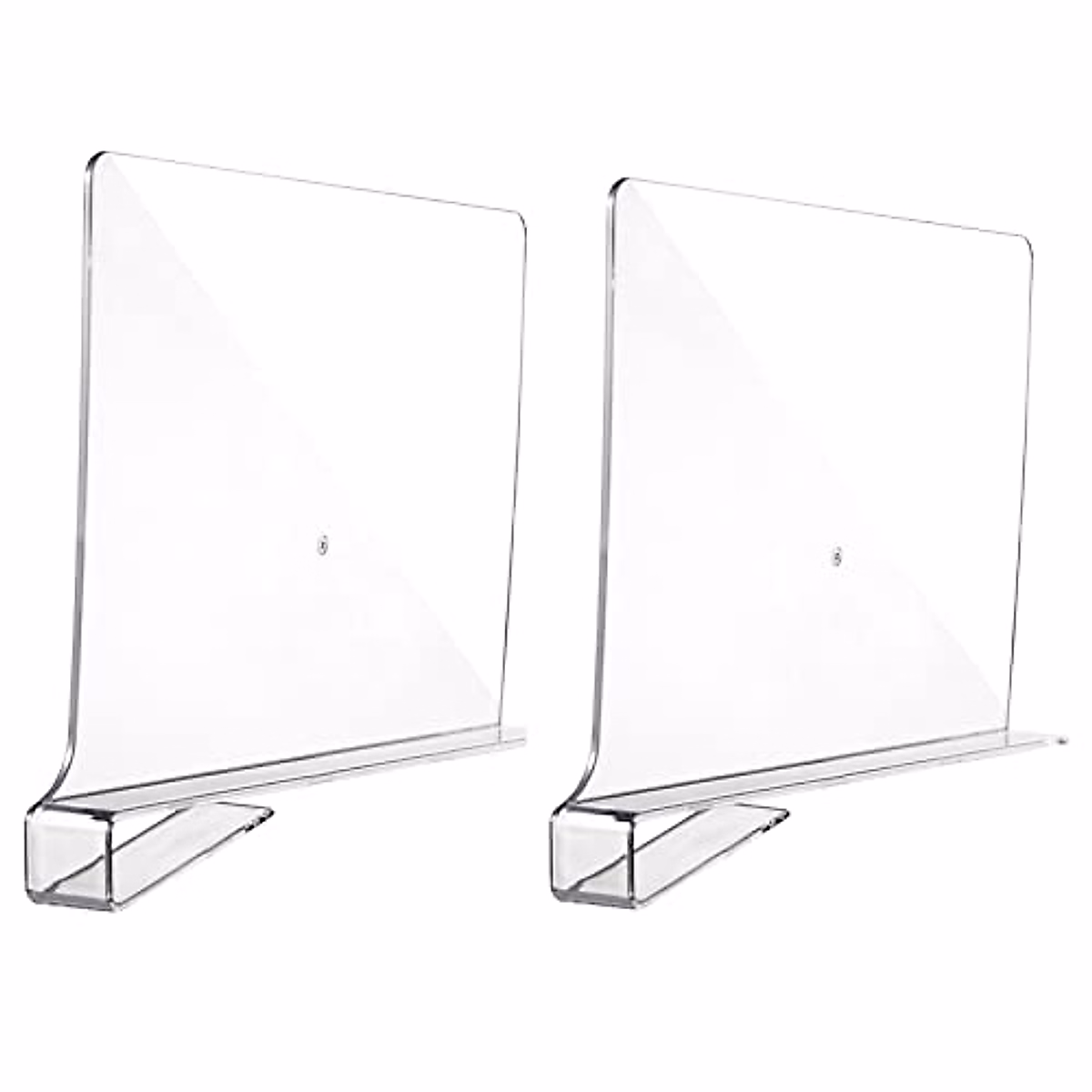 2PCS Acrylic Clear Shelf Dividers, Closet Dividers for Shelves, Shelf Separators in Closet, Wood Shelf Organizer for Closet, Bedroom, Kitchen and Office