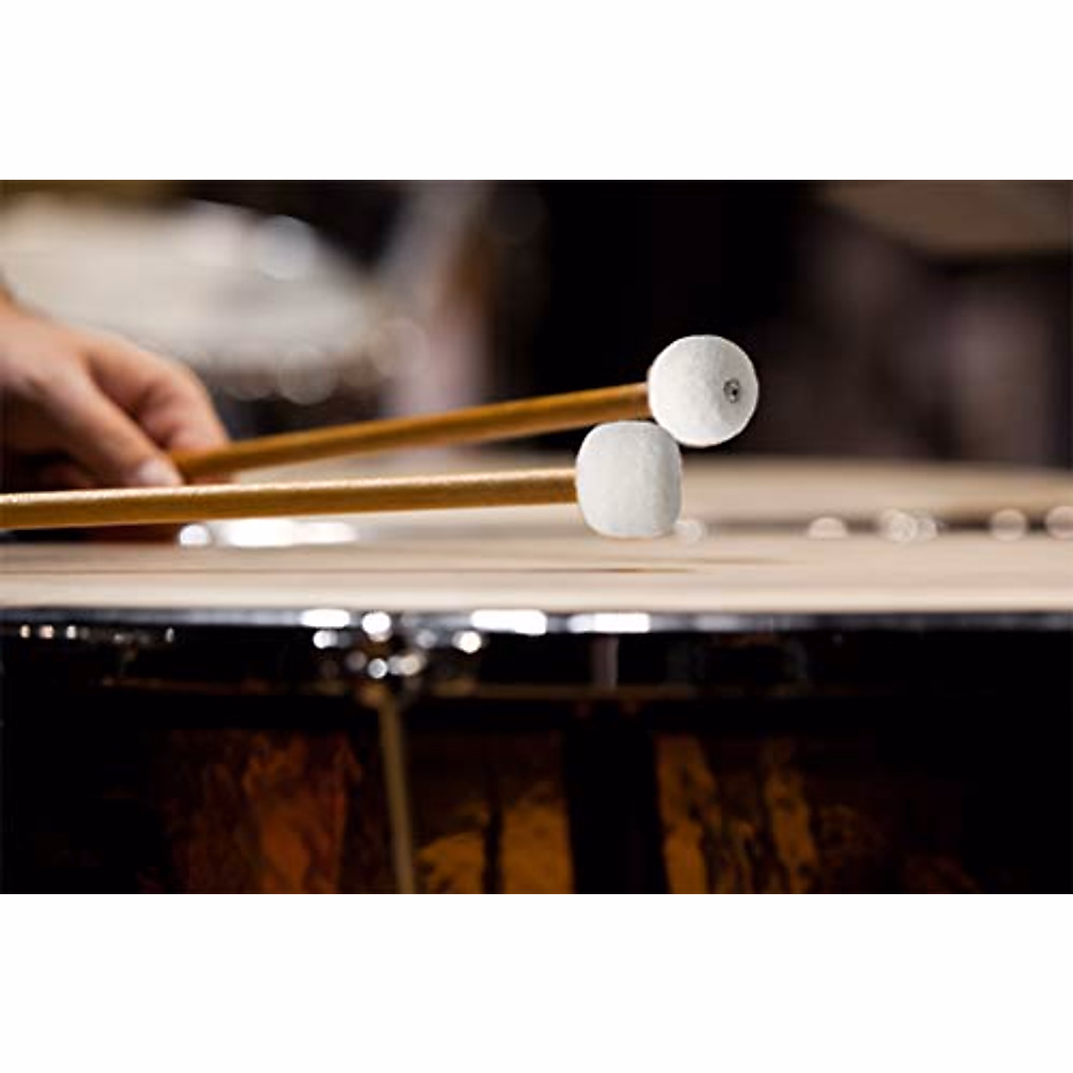 Buytra Marimba Mallets and Timpani Mallets Set with Case - Medium Hard Yarn Head Keyboard Marimba Mallet, Blue - Felt Head Timpani Mallet Stick Percussion