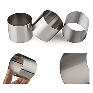 Cake Rings 6 Packs 2.4 x 2 inch Stainless Steel Nonstick Tart Ring Round Ring Molds Mousse Dessert Rings Tart Molds for Baking (6 x tall)