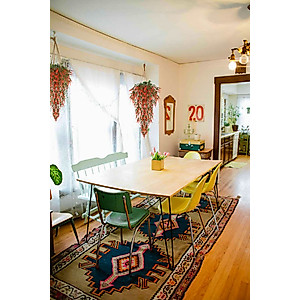 RECUTMS Artificial Lavender Fake Hanging Flowers 4Pcs Plants Faux Plastic Kitchen Home Wedding Office Garden Decor (Orange)