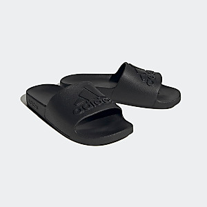 adidas Unisex Adilette Aqua Slide Sandal, Core Black/Core Black/Core Black, 10 US Men