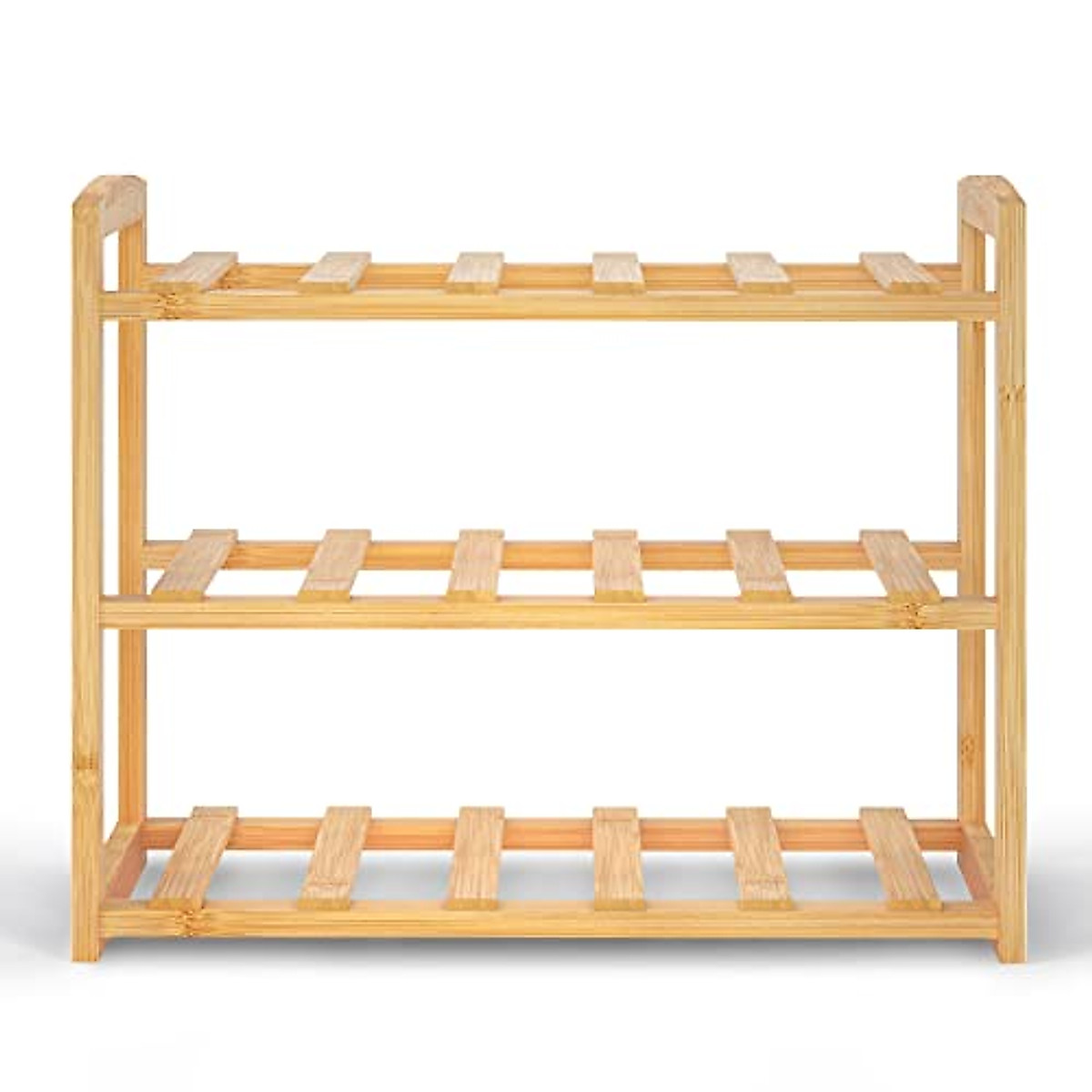 CALM COZY Water Bottle Organizer, 3 Tier Bamboo Water Bottle Rack, Cup Organizer for Kitchen Cabinets, Plastic Water Bottle Holder for Cabinet, Pantry, Kitchen Countertop, Dining