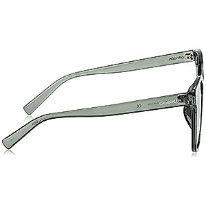 Calvin Klein Women's CK20519S Square Sunglasses, Crystal Smoke, 55/19/145