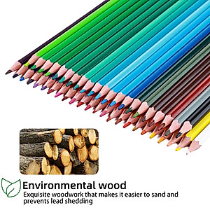 XKDOUS 48 Colored Pencils, Easy Sharpening Colored Pencil Set for Drawing Blending Shading, Gift for Art Beginners