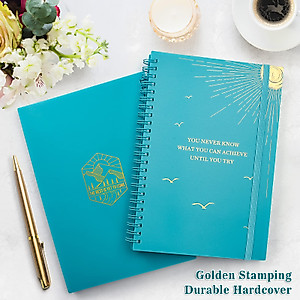 Planner, Daily Planner with To Do List, Hourly Appointment, Contacts and Passwords, Undated, Day Planner for College Students and Work, Flexible Cover, Elastic Closure, Inner Pocket, A5 (Blue)