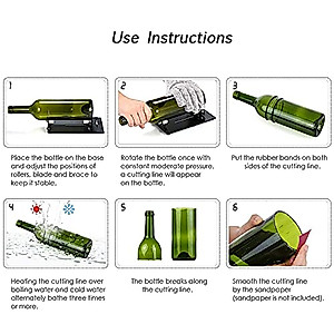 Glass Bottle Cutter, Wine Bottle Cutter, Glass Cutting Kit, 19-piece Upgraded Version, Square and Round Wine Beer Glass Sculpture Cutter, Used to Make Square Lights, Candle Lights, Vases, Etc.