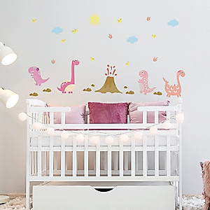 Dinosaurs Wall Decals for Girls Bedroom 27pcs - Rooms and Stickers