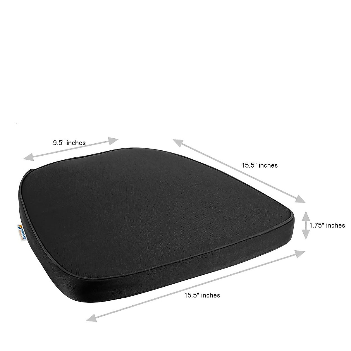 Yanel Prime Products Chair Pad | Seat Padded Cushion with a Polycore Thread Soft Fabric, Straps and Removable Zippered Cover (Black)