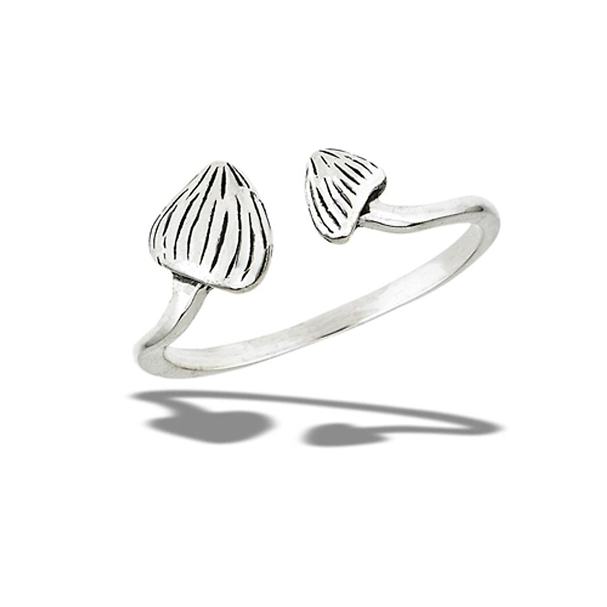 Adjustable Mushroom Shroom Wholesale Ring .925 Sterling Silver Band Size 7