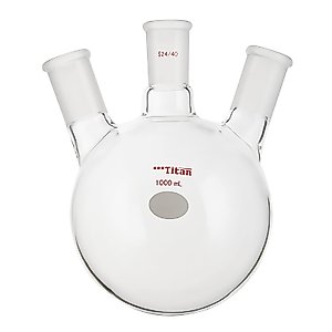 ADAMAS-BETA 1000ml 3 Neck Round Bottom Flask Borosilicate Glass Science Chemistry Flask,24/40 Outer Joints