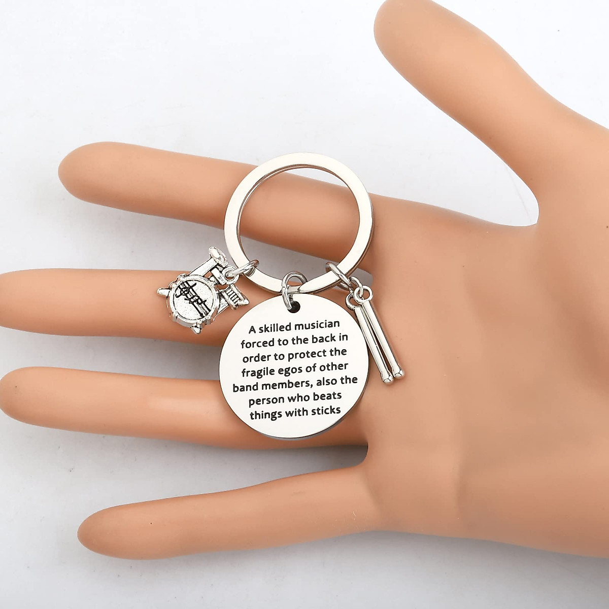 PENQI Drummer Jewelry Drummer Gift Percussion Drumsticks Keychain Percussion Drum Player Gift Drumming Lover Jewelry (drum keychain)