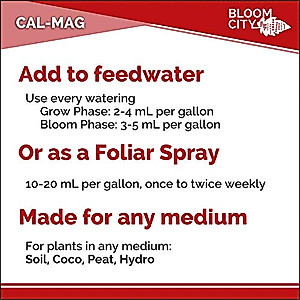 Bloom City Professional Grade Ultra Pure Cal-Mag Growing Fertilizer, Quart (32 oz)