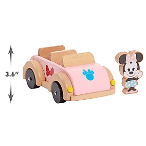 Disney Wooden Toys Minnie Mouse Figure and Vehicle, Officially Licensed Kids Toys for Ages 3 Up by Just Play