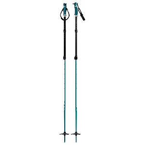 G3 GENUINE GUIDE GEAR VIA Aluminum Ski Poles, Tough Adjustable Two Piece ski Pole, Ergonomic Dual Density Grips, QuickFlick Utility tab, Removable Backcountry Strap, Pair (Long)