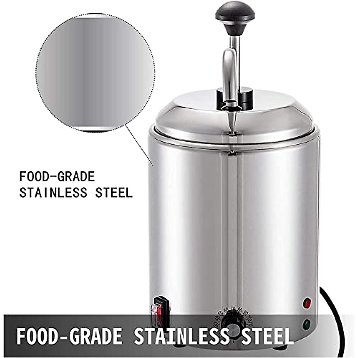 ANSNAL Cheese Dispenser with Pump,2.5L Capacity Hot Fudge Warmer, 800W Electric Hot Fudge Dispenser,10/20/30ML Automatic Cheese Dispenser for Hot Fudge Cheese Caramel,Temperature Control 30-110℃