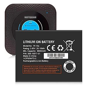 W-10a Battery, 6800mAh High Capacity Li-ion Replacement Battery for MR1100 AT&T Nighthawk M1 LTE Mobile Hotspot Route