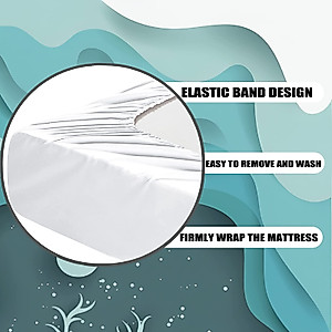 Fish Sheets Full Size, Underwater Bed Sheets, Patterned Bedding Sheets & Pillowcases 4 Piece Set - Soft Microfiber Deep Pocket Fitted Sheet & Flat Sheet & 2 Pillow Cases K2-&-292