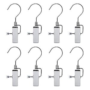 INCREWAY Stainless Steel Laundry Hooks, 8 Pcs Metal Laundry Hanger with Swivel Hooks Portable Clothes Pins Boot Hanging Clips Multifuctional Drying Clip for Hanging Clothes Towels in Home, Travel