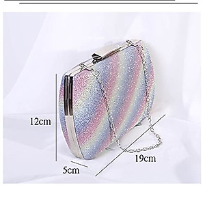 MXIAOXIA Metal Rainbow Clutch Women Crystal Evening Bags Clutches Party Cocktail Purses and Handbag