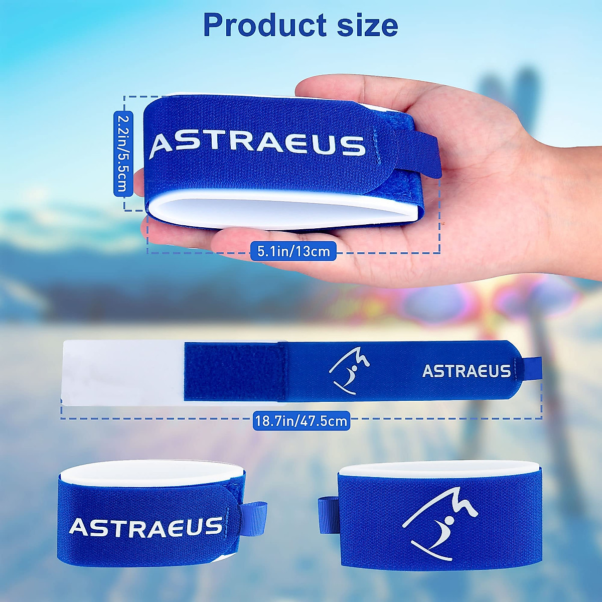 ASTRAEUS 6 pcs Ski Fastener Straps Adjustable Ski Wraps Ties (Orange)…