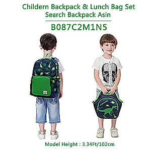 VASCHY Lightweight Preschool Backpack with Lunch Box Bag Set for School Kindergarten Daycare Dinosaur