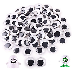 FINGOOO 1 Inch Googly Wiggle Eyes with Self Adhesive, 100-PACK for DIY Art Crafts