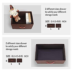 ROMOON Dresser for Bedroom, Dresser Wide for Closet with 5 Drawers, Small Fabric Dresser & Chests of Drawers for Bedroom,Nursery, Hallway.(Brown)