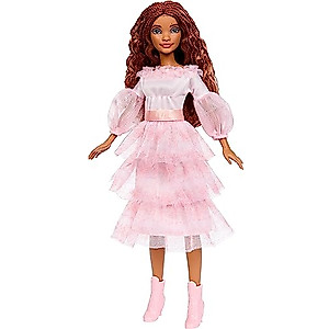 Disney The Little Mermaid, Celebration Ariel Doll with Red Hair and Pink Dress, Toys Inspired by The Movie