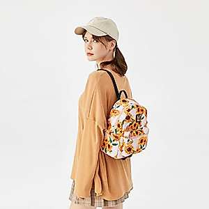 Women Mini Sunflower Backpack Cute Small Travel Backpack Purse Nylon Waterproof Casual Daypack Shoulder Backpack for Adult Girls Kids