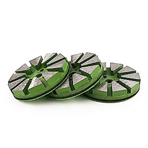 BSRTTOOL 3Pcs 3inch Metal Diamond Floor Polishing Pads - Dry or Wet Sanding Tile Stone Marble Concrete Granite Ceramics Glass (30Grit)