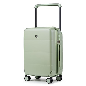 Hanke Carry On Luggage 22x14x9 Airline Approved Spinner Wheels TSA Luggage with Wide Handle Hard Shell Suitcases Lightweight Travel Luggage Women Men(Bamboo Green)